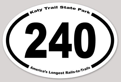 Classic 240 -- Katy Trail State Park Oval Bumper Sticker. 4x6 inch ...