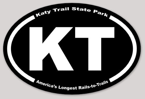 Classic KT Katy Trail Bumper Sticker. 4x6 inch. Black Background ...